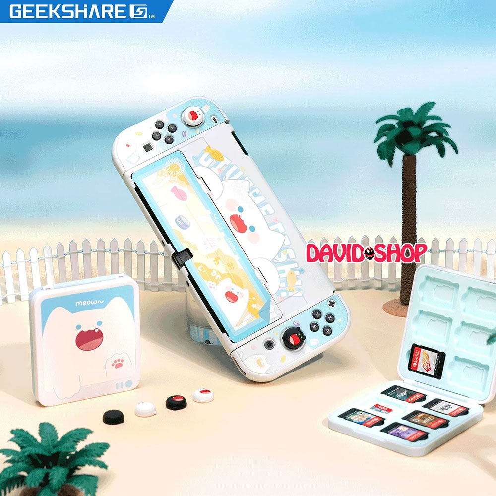 Bộ phụ kiện bảo vệ chủ đề Mèo Miệng Rộng (GeekShare) - Nintendo Switch OLED, V1, V2 – David Shop ...