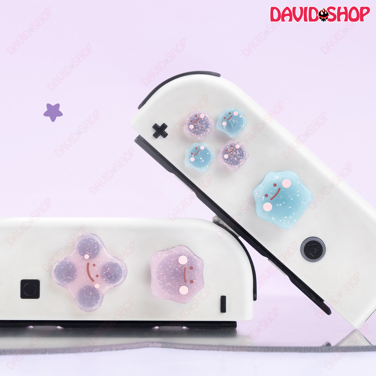 Nút dán D-PAD & núm bọc analog (GeekShare) Ditto (Pokémon) cho Joy-Con ...