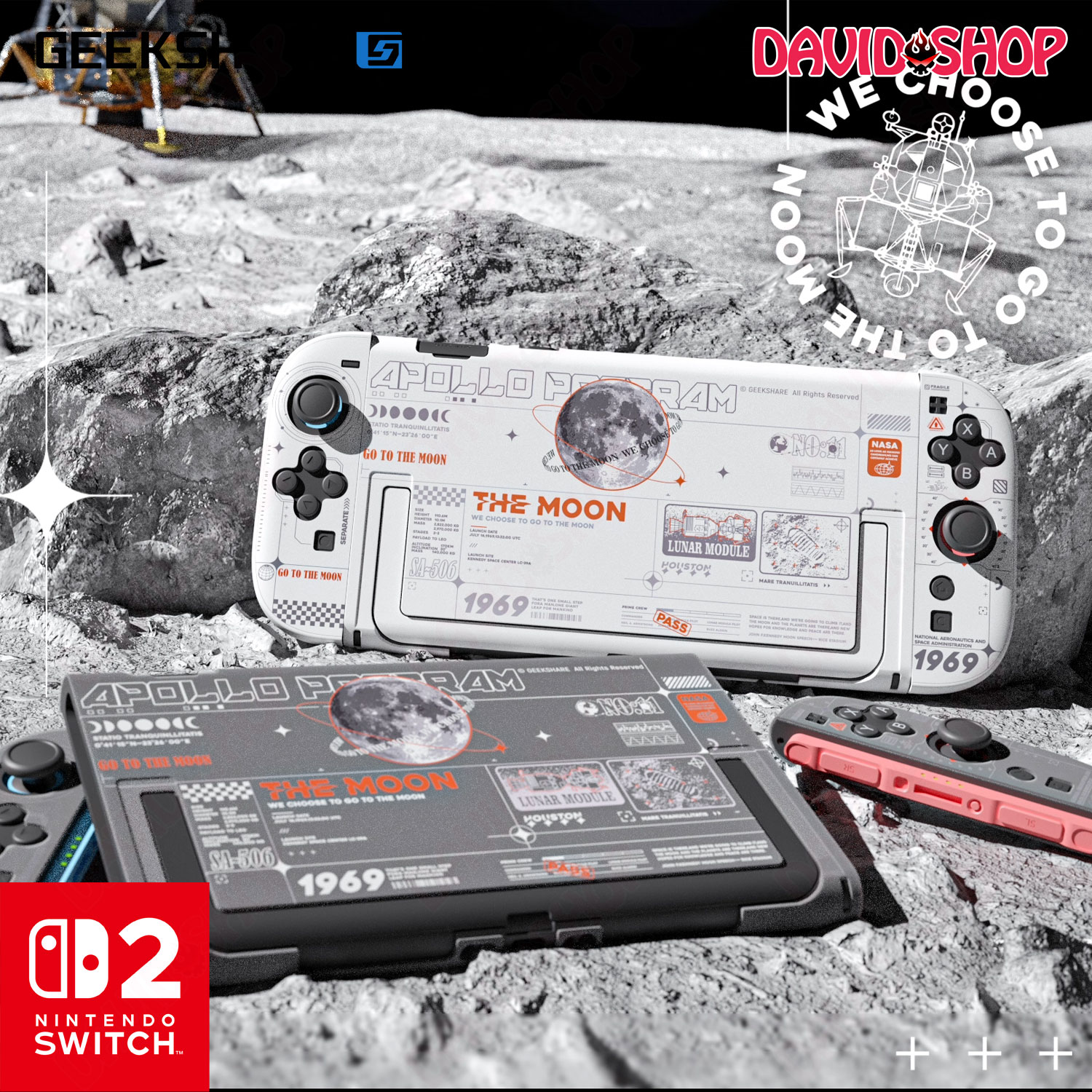 Ốp lưng & Bọc case Joy-Con chủ đề Apollo Program chính hãng GeekShare - Nintendo Switch 2 ...